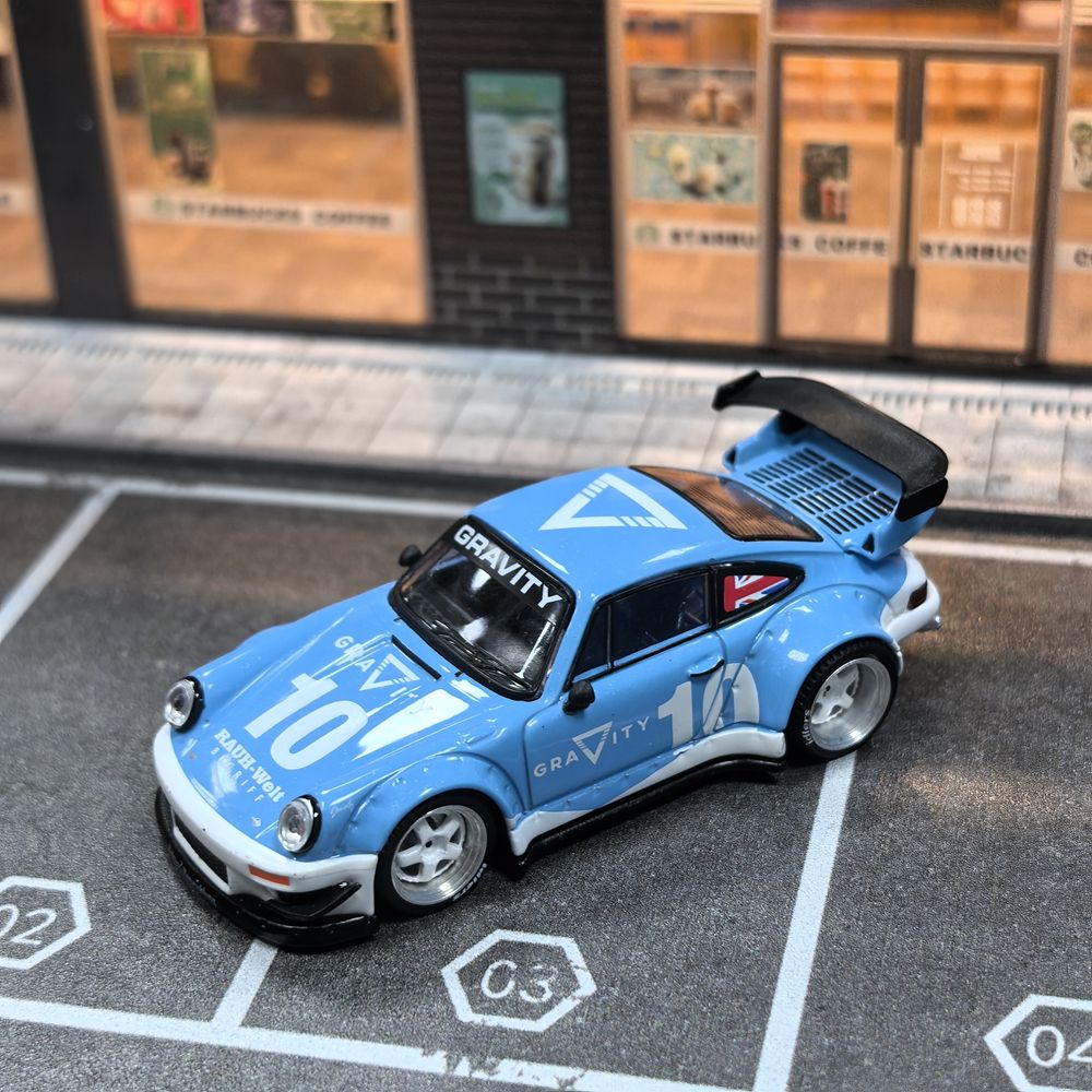(No Packaging Box.) Машинка Pop Race Porsche RWB 930 PR64-564 1/64 Limited To 999 10th Anniversary Gravity Diecast Car Model Collection Gifts