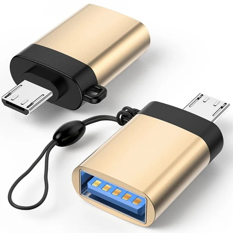 Золотой адаптер Micro USB 3.0 OTG, 1 шт