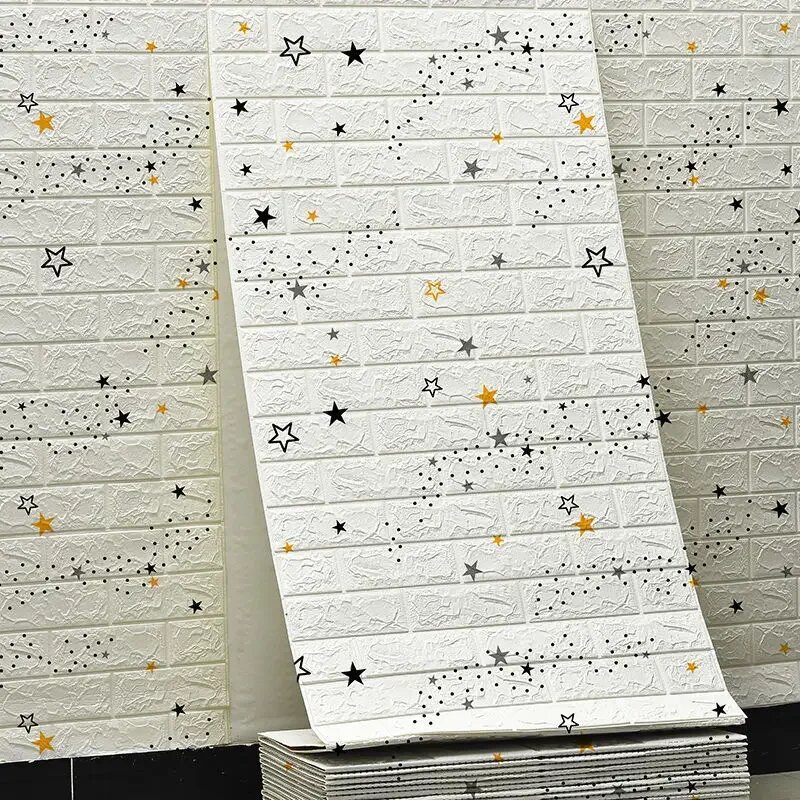 3D-виниловые обои кирпичная кладка 70x100см Белый, Star White