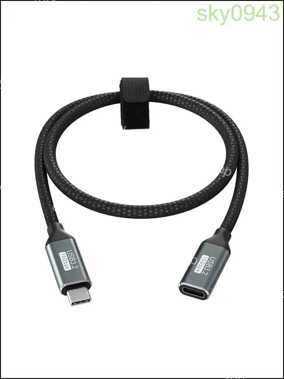 Удлинитель кабеля USB Type-C, 1.5 м, серебристый