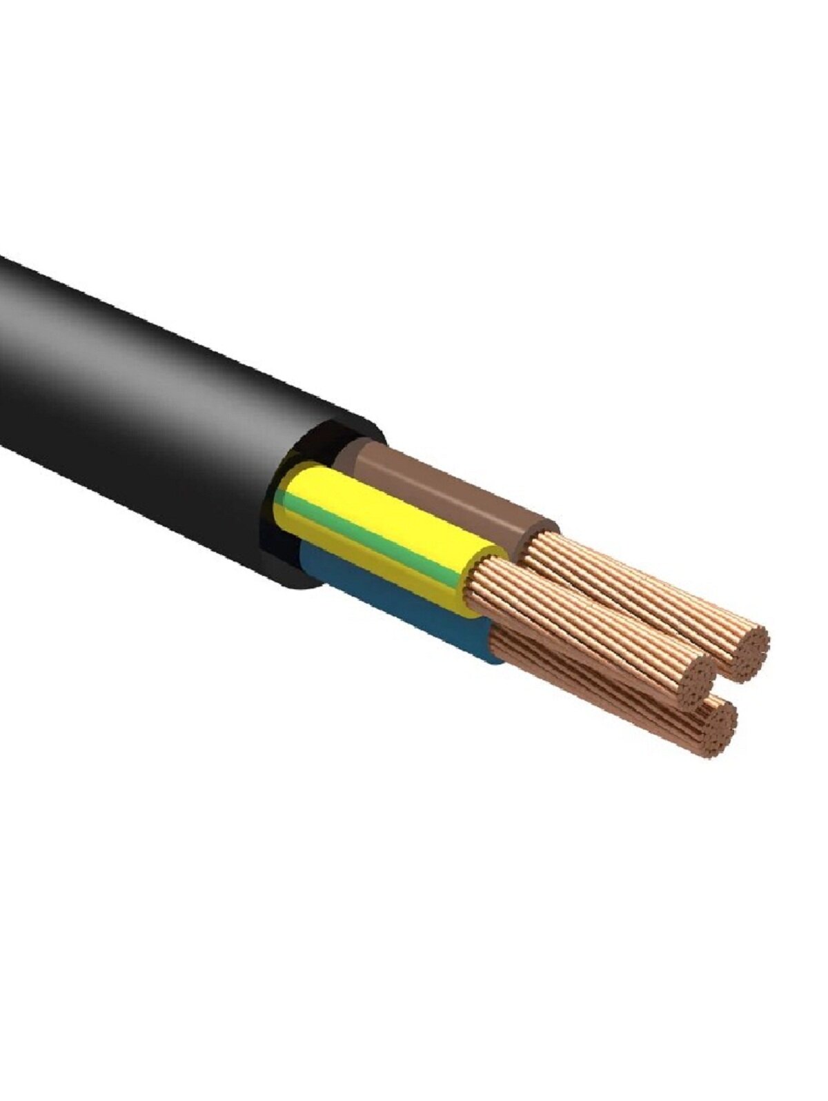 Провод iTOK ПВС 3х2.5 Ч ГОСТ 7399-97, силовой и гибкий, черный (100 метров)