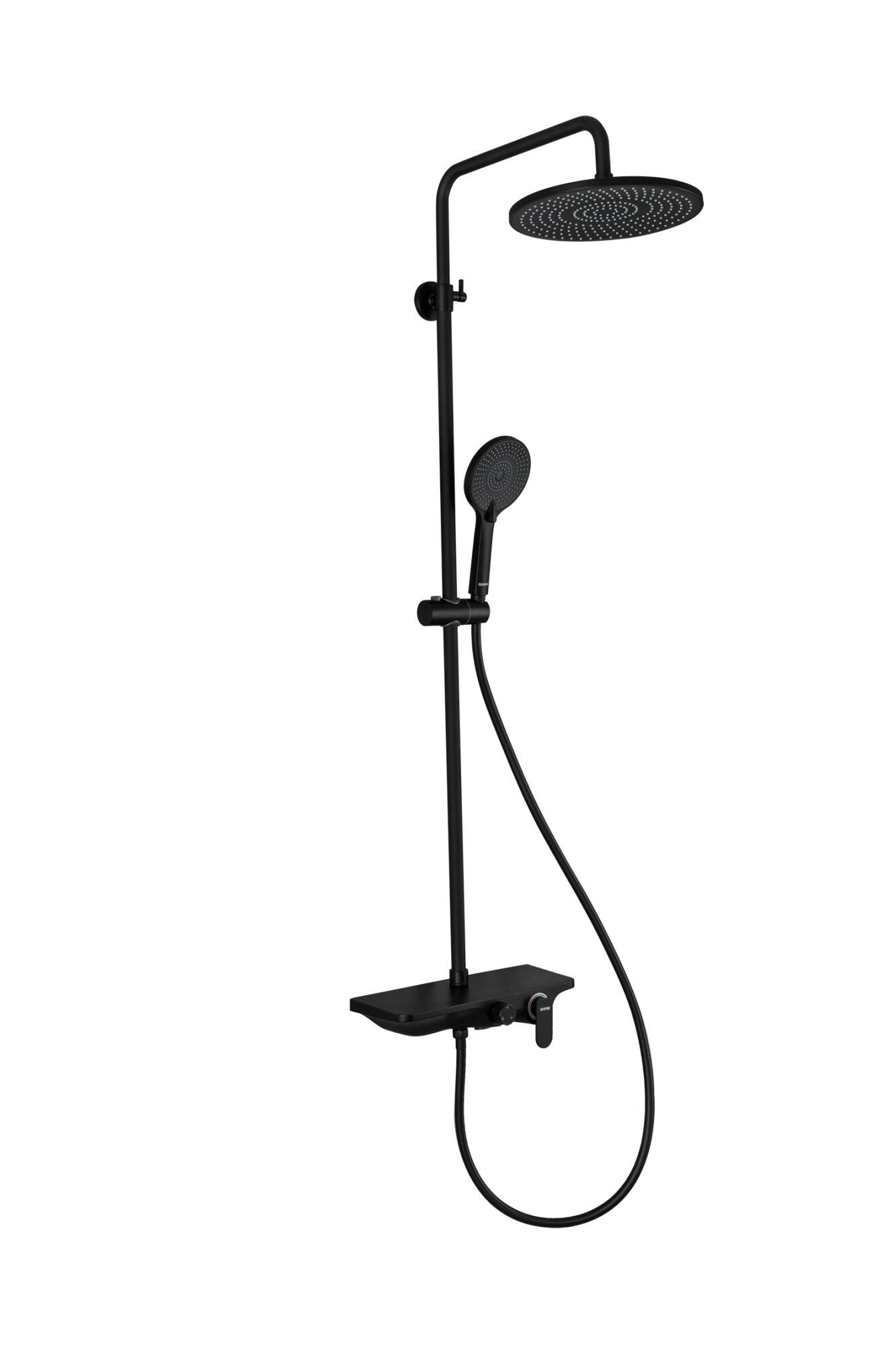 Душевая стойка со смесителем Gappo G2495-5, черная