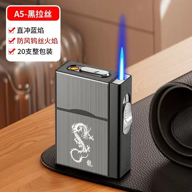 Портсигар металлический с USB зажигалкой, на магните, цвет серебро, 10х6х3 см, FatCat