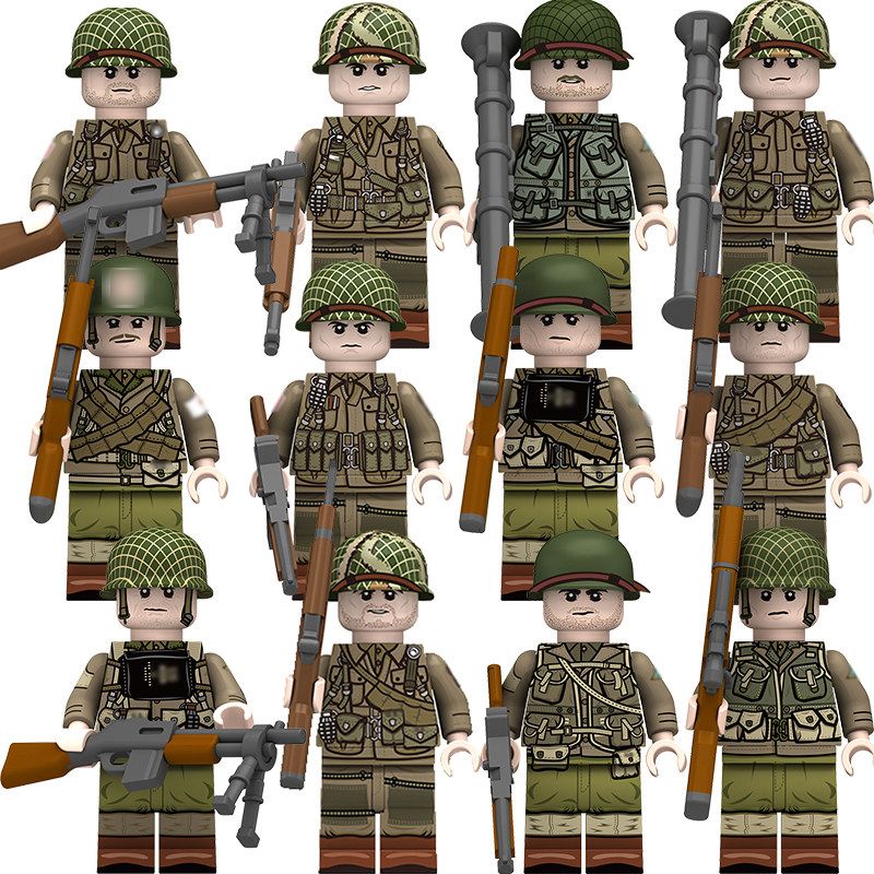 Конструктор солдатики: Американские солдаты армии США в камуфляже Vietnam War, военная техника, оружие (M16, гранатомёт), коллекционные минифигурки для сборки, совместимы с легo конструкторами