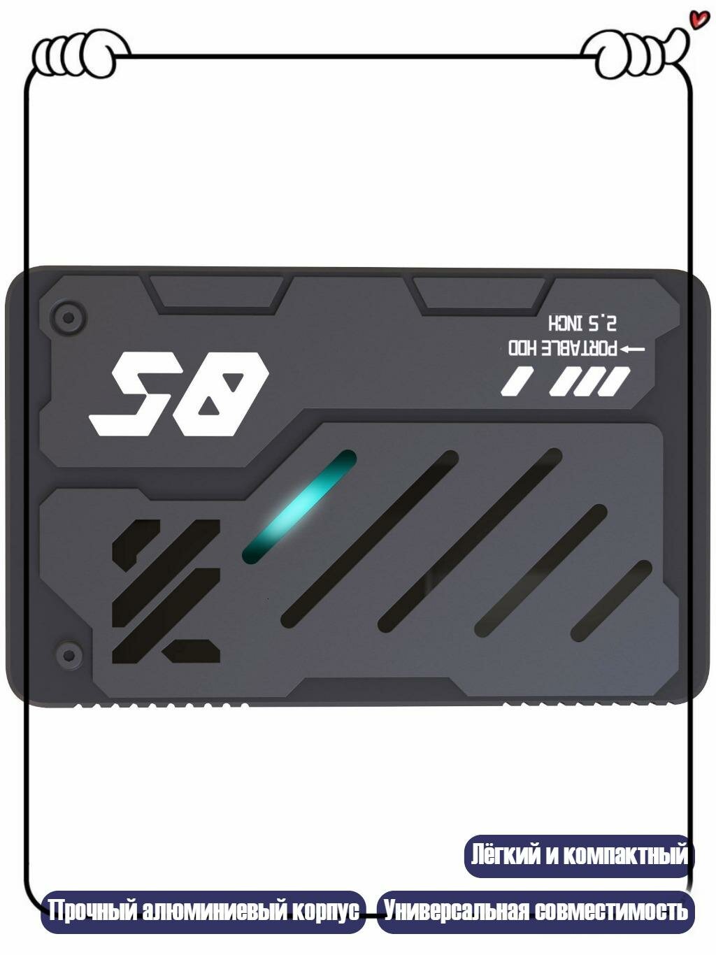 Внешний SSD-накопитель USB 3.1 Type-C, 750GB