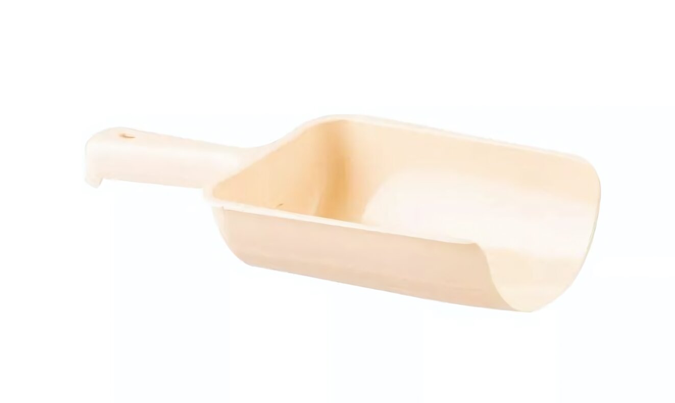 Совок для сыпучих продуктов пластиковый 1 л, бежевый, 275х120х60 мм, с ручкой