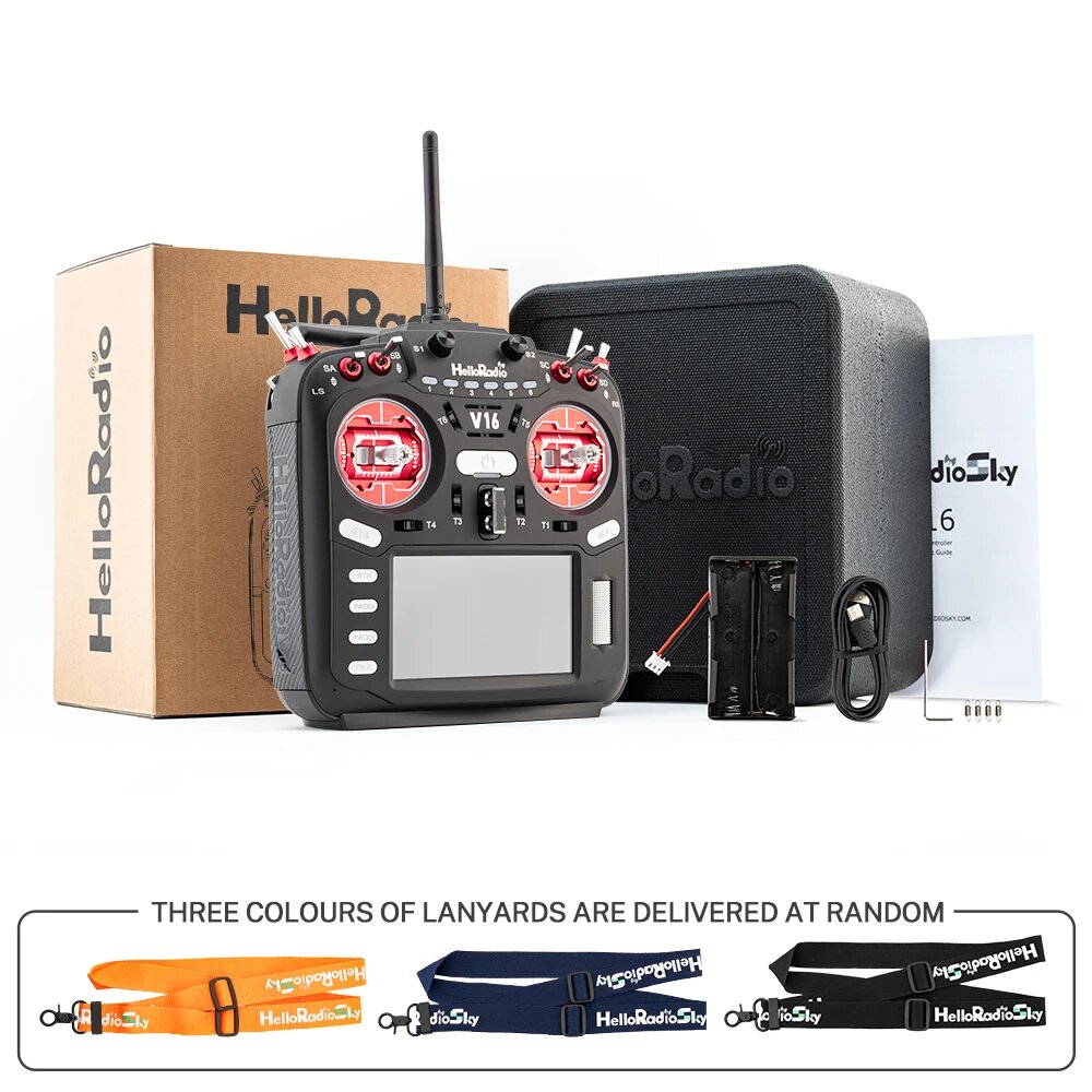 HelloRadioSky V16 EdgeTX ELRS с голосовым управлением V16MAX Red ELRS