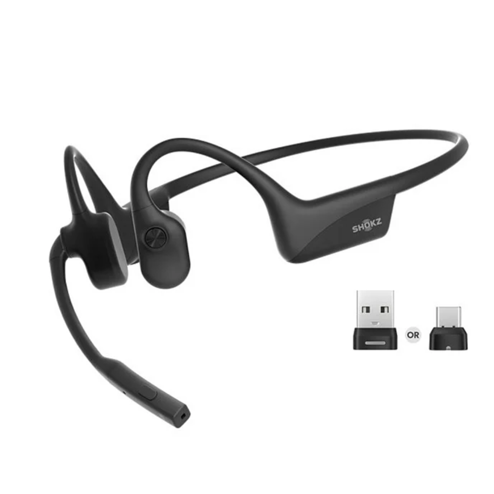 Беспроводная гарнитура Shokz OpenComm2 2025 Upgrade Stereo black с костной проводимостью
