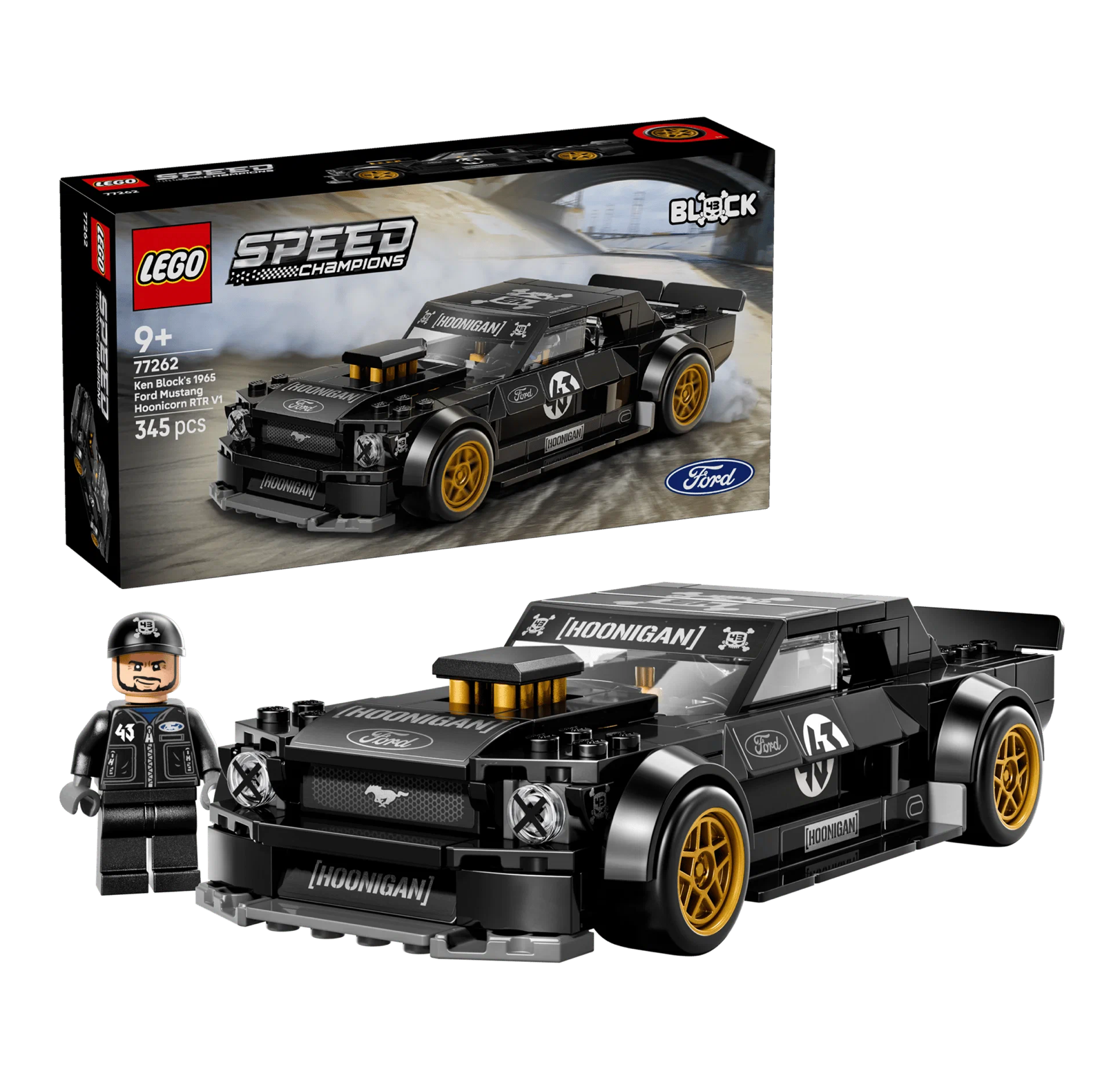 Конструктор LEGO Speed Champions 77262 Ford Mustang Hoonicorn V1 (1965) автомобиль Кена Блока, 345 дет.