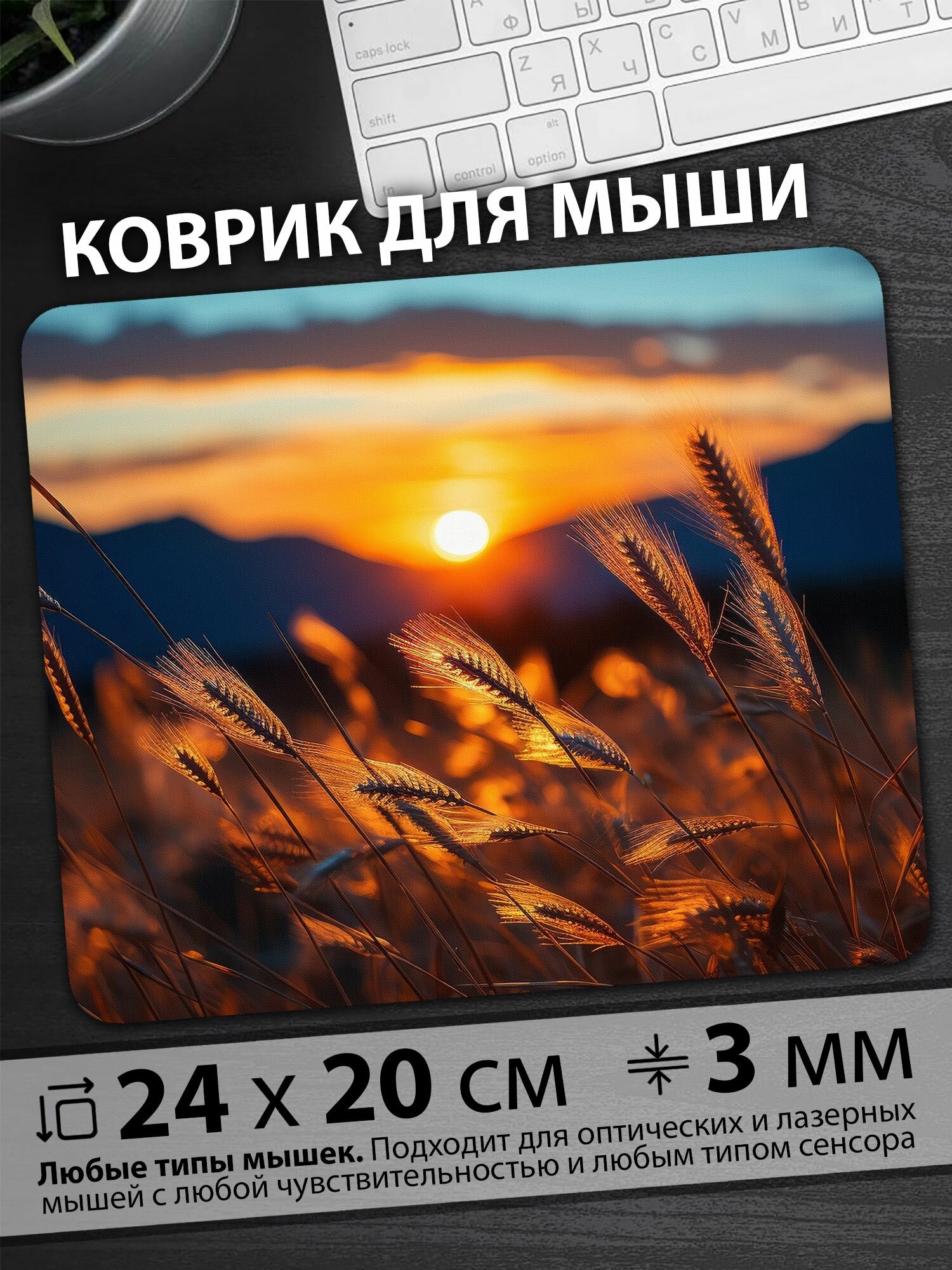 Резиновый коврик для мыши (24 x 20 см x 3 мм)