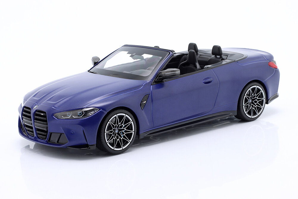 Модель коллекционная MINICHAMPS Bmw M4 convertible 2021 matt-blue-metallic