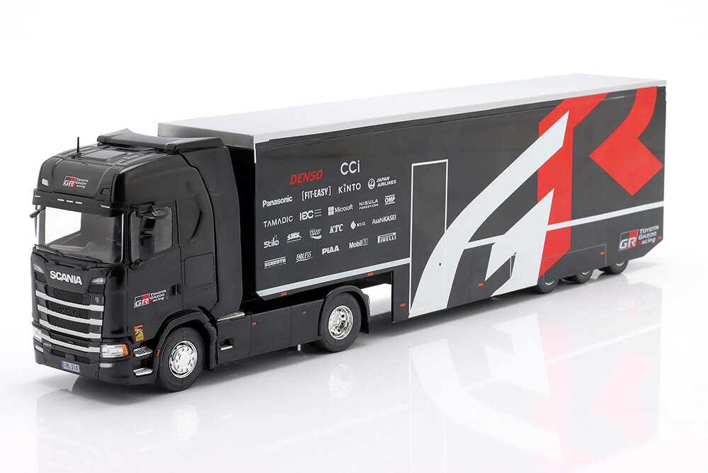 Модель коллекционная IXO Scania s-series race transporter с полуприцепом "toyota gazoo racing wrt" 2024