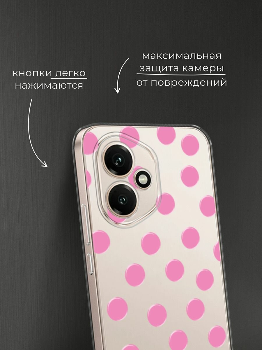 Силиконовый чехол на Honor 400 / Хонор 400 с принтом Фон в горошек — фото 1