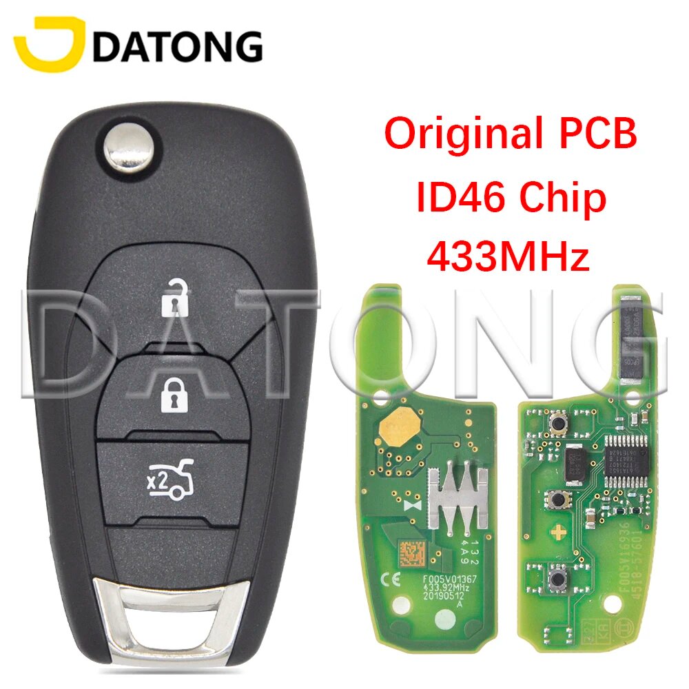 Автомобильный ключ Datong ID46Chip 433 МГц для Chevrolet Cruz Onix
