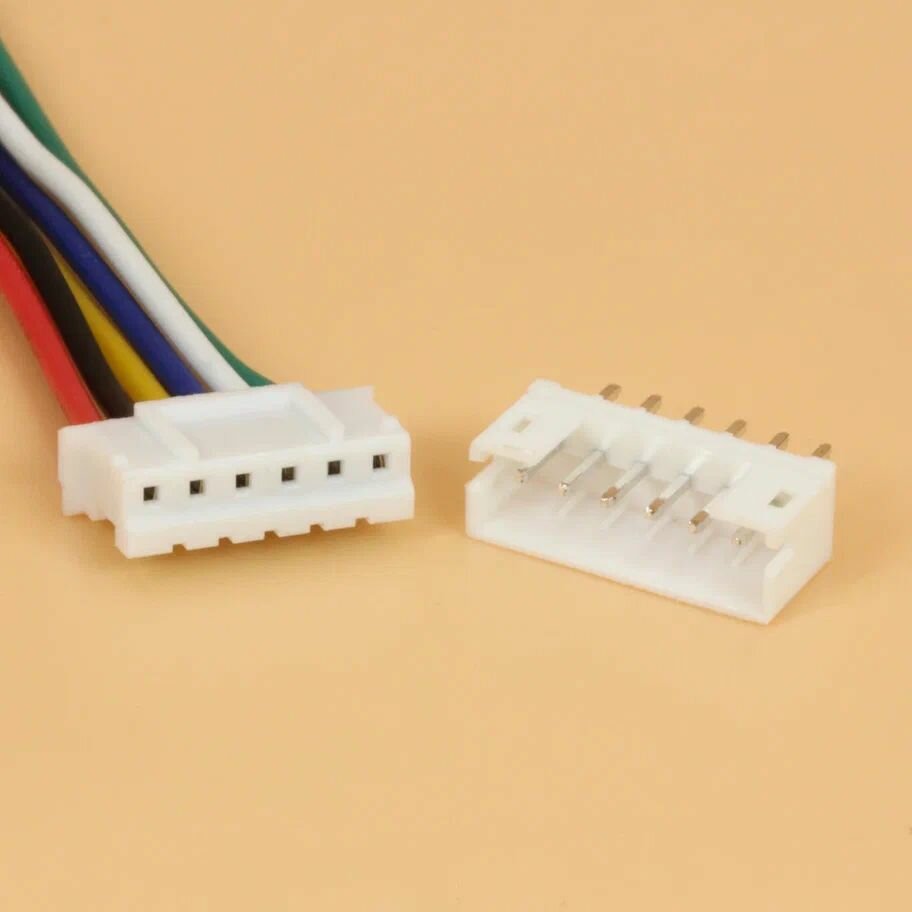 JST PH 2.0мм 6pin кабель с разъемом 30см. / Разъем на плату JST PH 6pin / 5шт.