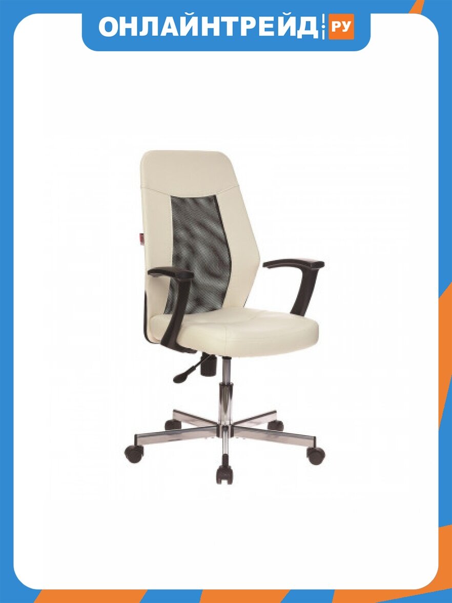 Кресло офисное Easy Chair 225 DSL PTW к/з бежевый OR-10/сетка черная TW
