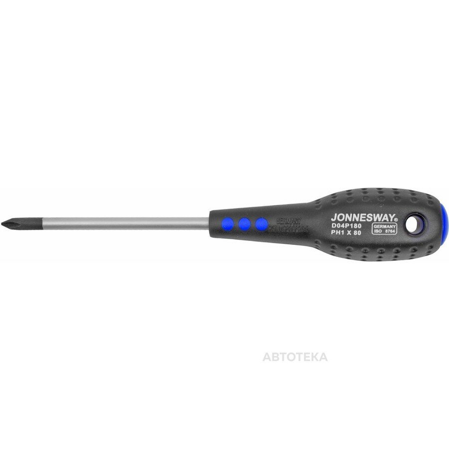 Отвертка крестовая FULL STAR PH#1х80. 171мм 47067 JONNESWAY D04P180