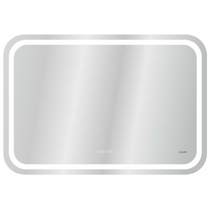 Зеркало Cersanit Led 050 Design Pro 80 KN-LU-LED050 80-p-Os с подсветкой с часами и подогревом