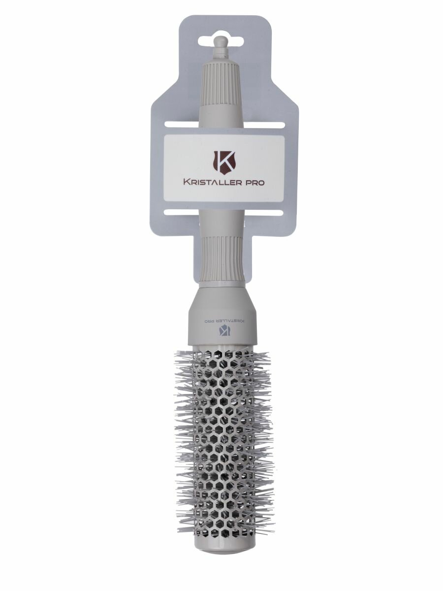 Kristaller Термобрашинг для укладки волос / Ceramic + Ionic TG-X27/32, 32 мм, серый