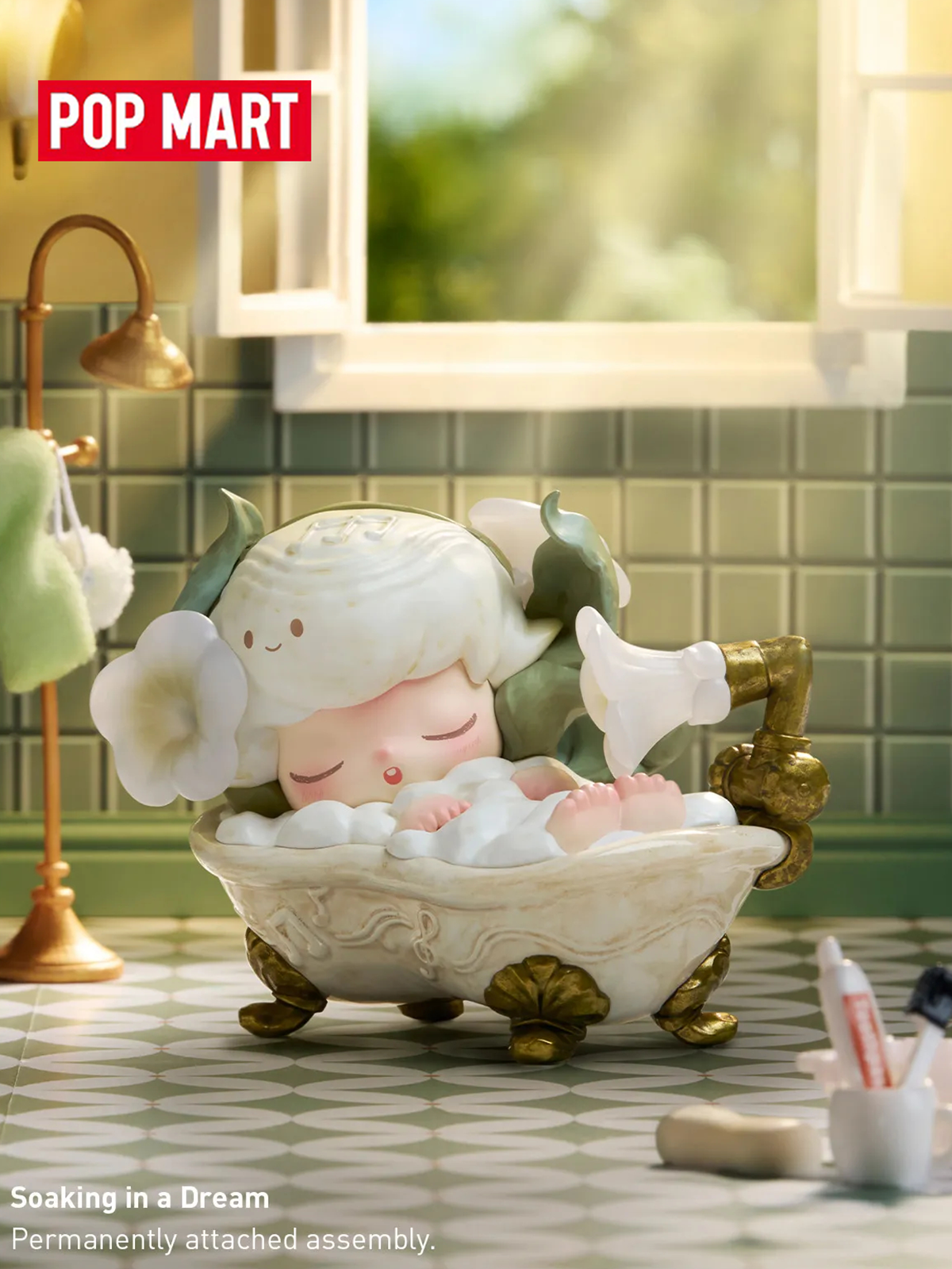 Коллекционная фигурка Pop Mart DIMOO The Missing Day Series Figures-Soaking in a Dream, игрушка-сюрприз, пластик, 10 см