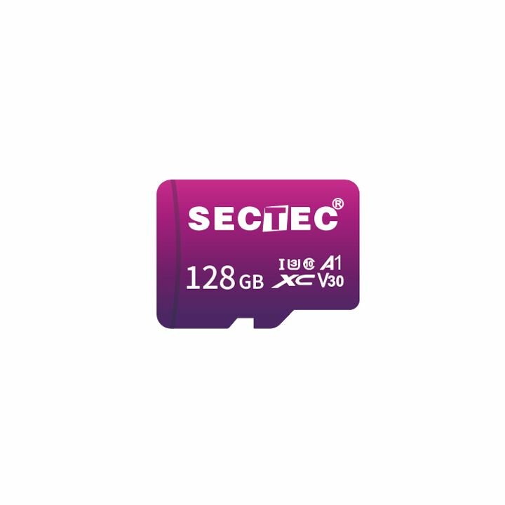 Карта памяти 128ГБ microSD SECTEC для камер видеонаблюдения UHS-I Speed Class U3 V30 A1(Тайвань)