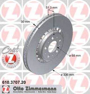 Диск тормозной передн. вент Volvo ZIMMERMANN 61037