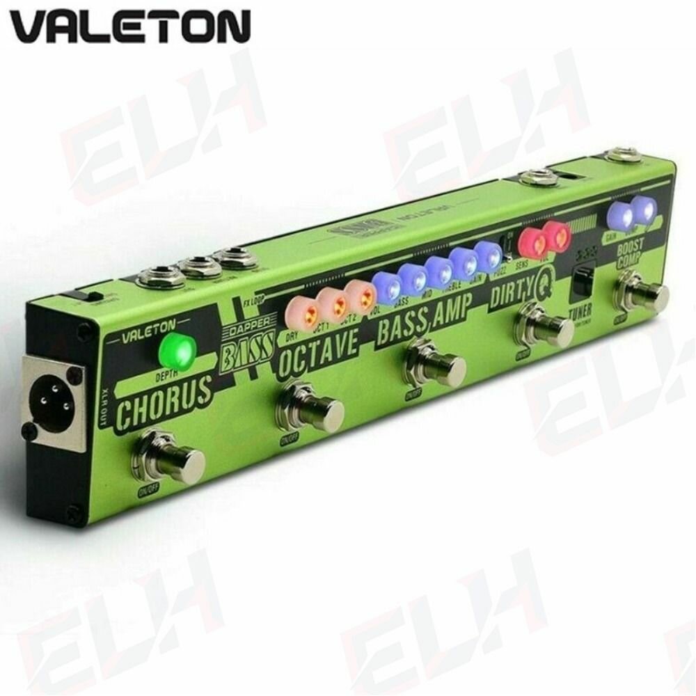Valeton Гитарный Процессор Эффектов 6-в-1 Dapper Басовый Мультипедаль Dirty Q & Boost Comp Тюнер VES-2