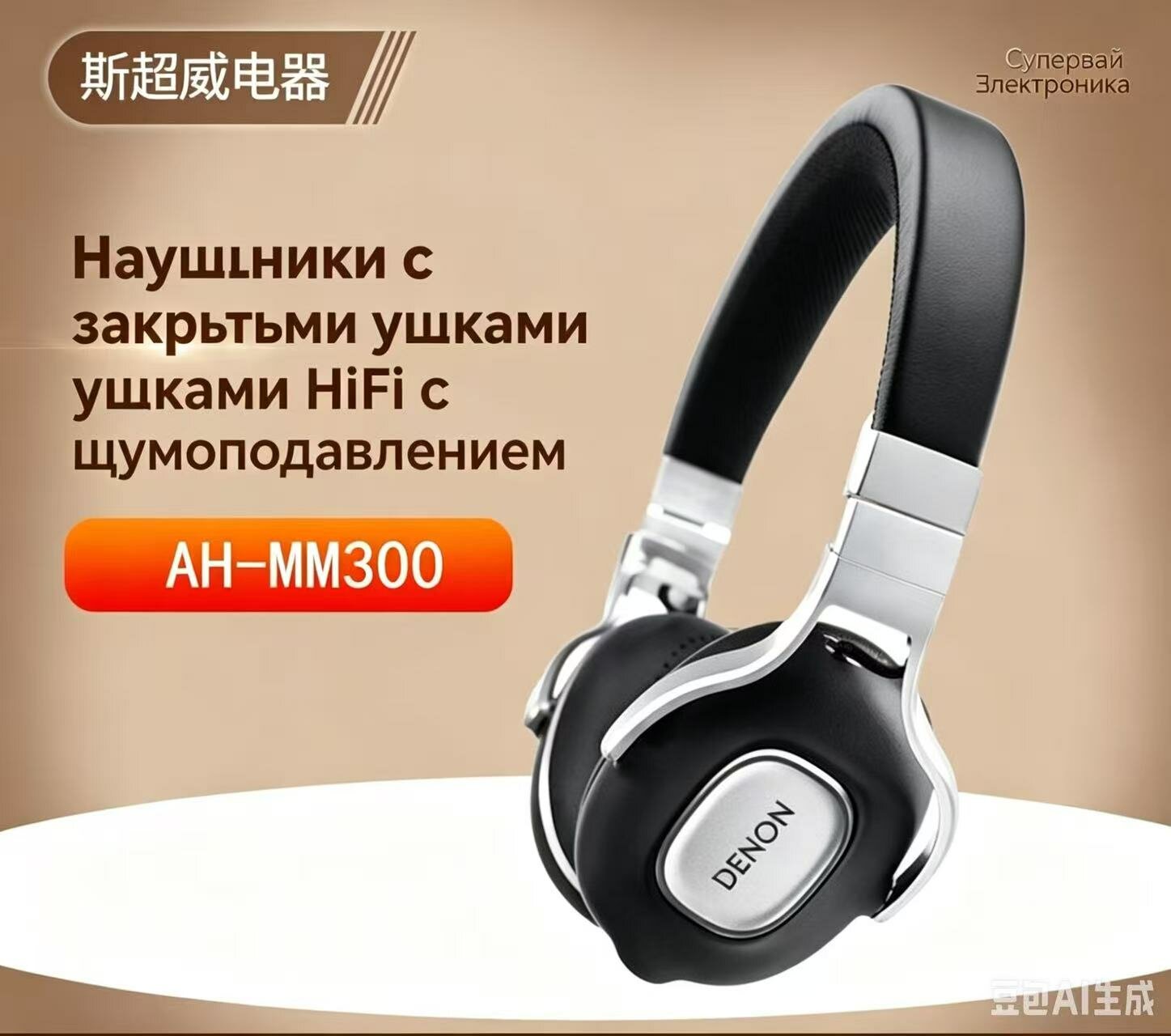 DECT-гарнитура Denon AH-MM300, с шумоподавлением, игровая, бесцветная