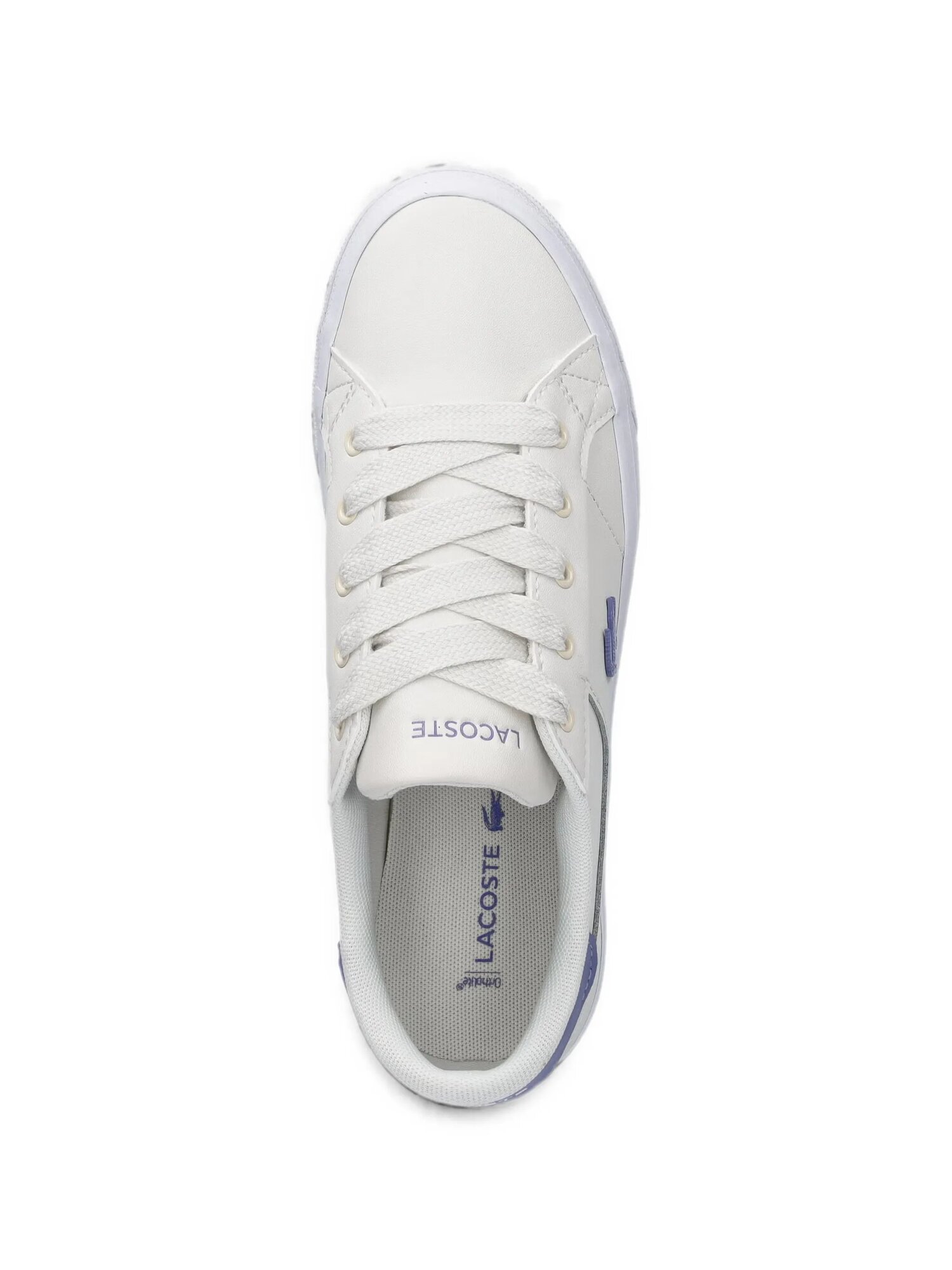 Кроссовки LACOSTE Logo-patch platform sneakers, размер 41 EU, бежевый/белый — фото 1
