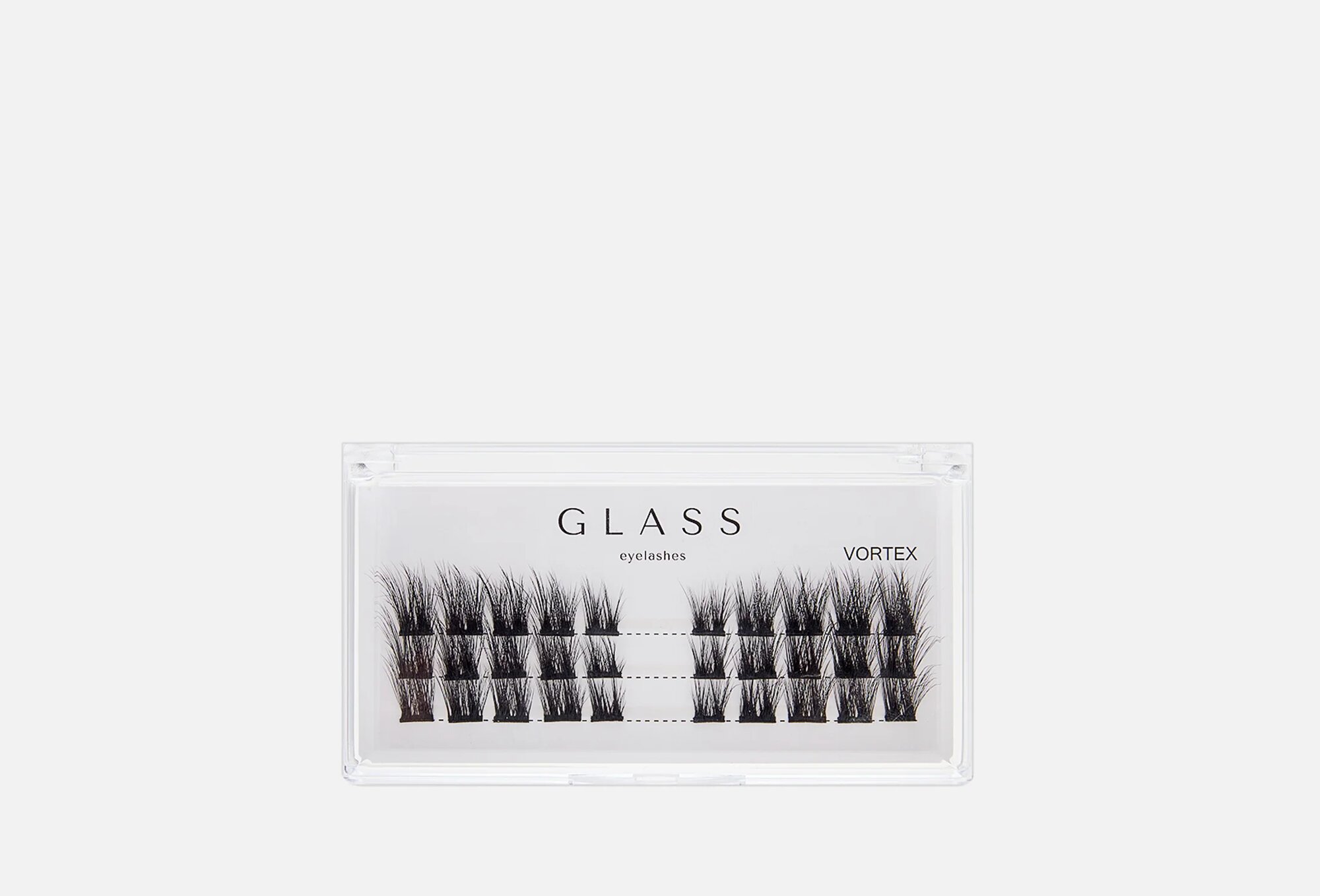 GLASS EYELASHES eyelashes with ribbon effect vortex 7-15 mm Пучки с эффектом ленточных ресниц 30 шт