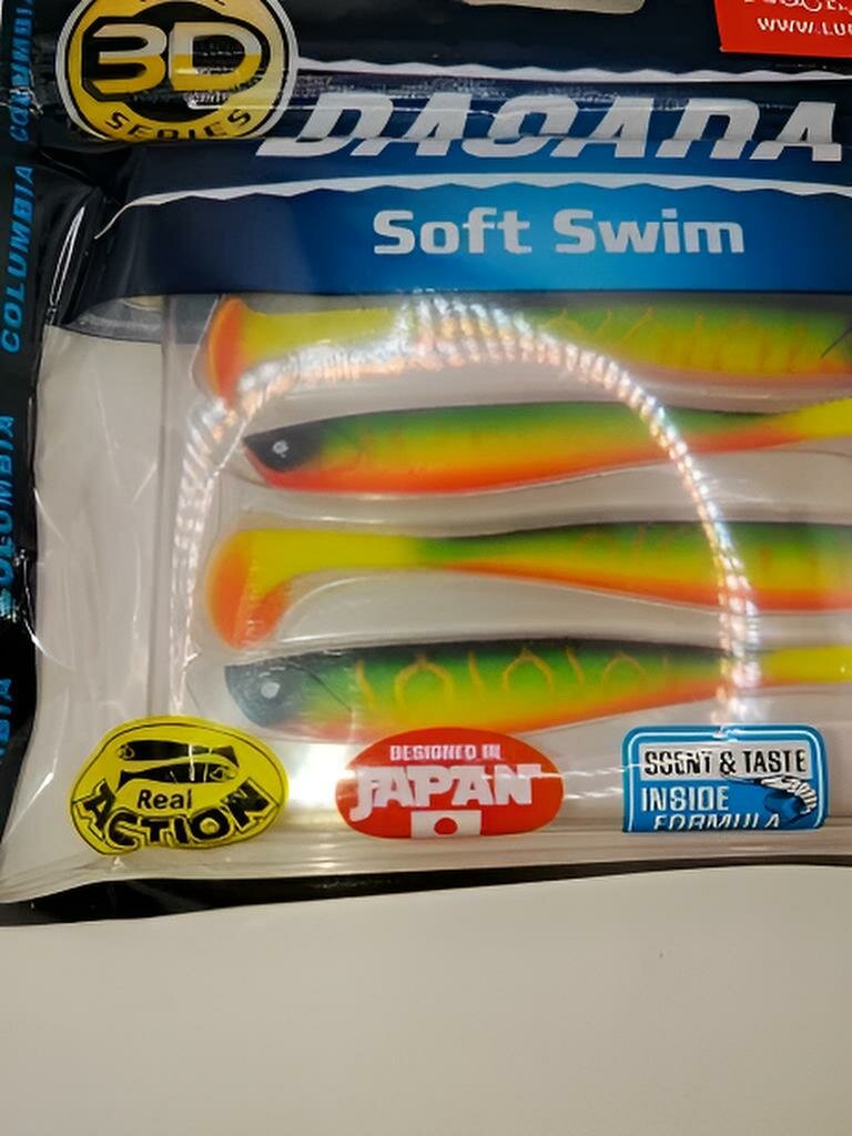 Виброхвосты LUCKY JOHN BASARA SOFT SWIM 4", 95мм, 4г, мягкая приманка