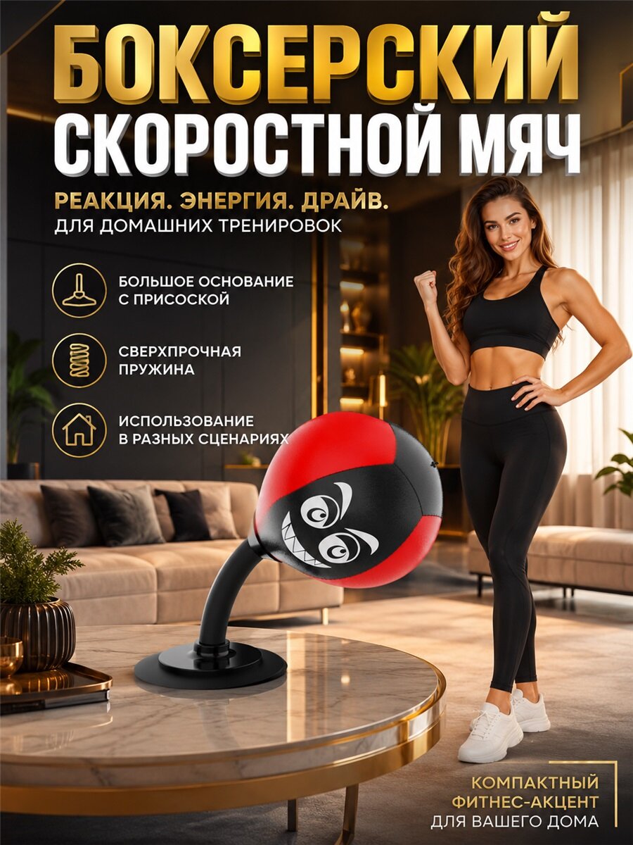 Боксерский скоростной мяч с присоской на стол, сверхпрочная пружина для домашних боксерских тренировок и снятия стресса