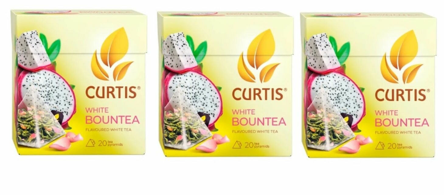 Curtis Чай белый Curtis White Bountea ароматизированный в пирамидках, 20шт х1.8 г, 3шт