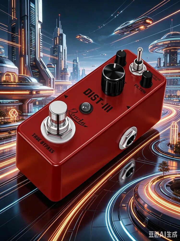 Rowin LEF-301C DIST-III RAT Dist, мини-педаль дисторшна для электрогитары, два режима Vintage/Turbo, ручки Dist/Filter/Level, металлический корпус, истинный байпас