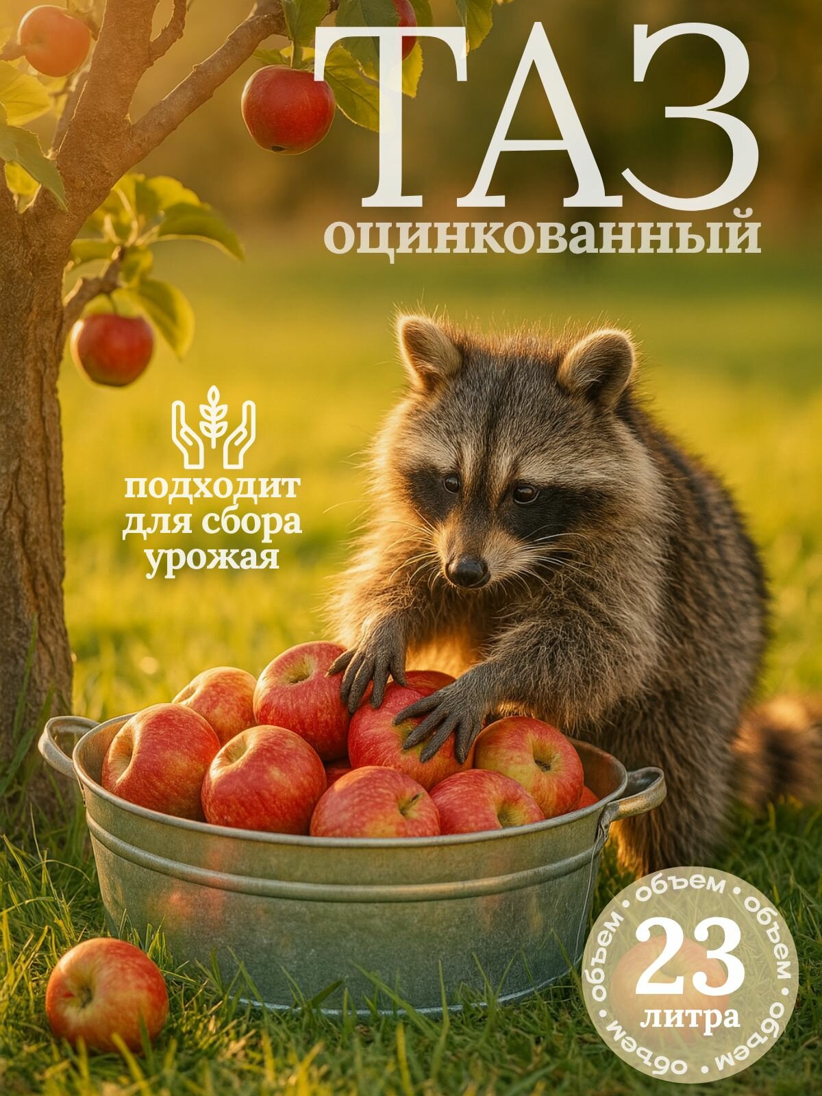Таз 23 литра оцинкованный