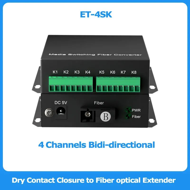 ET-4SK 4 CH BIDI Fiber Optic Converter