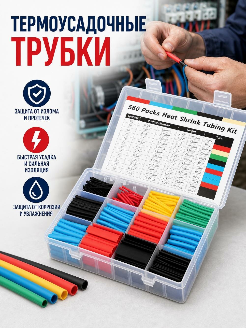 Комплект термоусадочных трубок