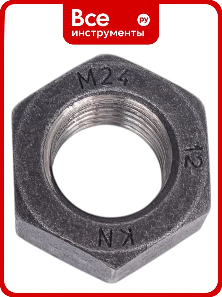 Высокопрочная гайка DINFIX M 24, класс прочности 12, DIN 934, 50 шт. 00-0004263 углеродная сталь, правосторонняя резьба