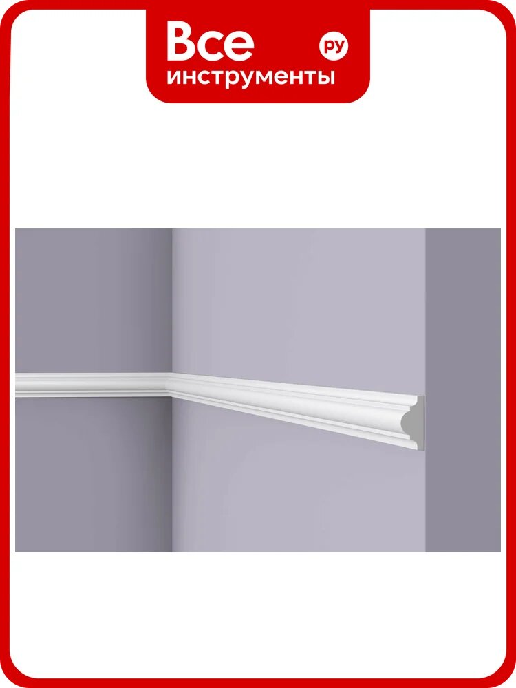 Молдинг NMC WL1, полистирол, влагостойкий, белый, 2000x38x18 мм