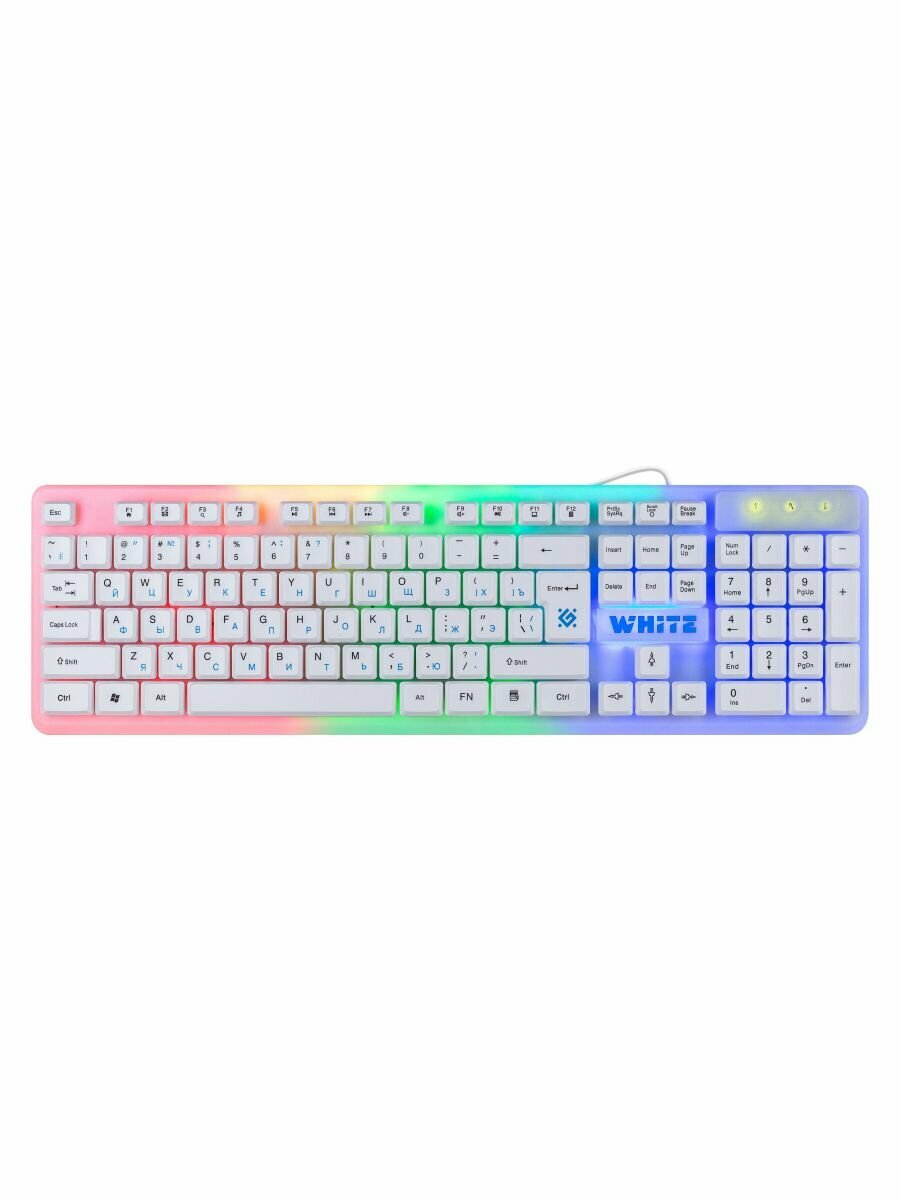 Клавиатура проводная DEFENDER White GK-172 white (USB, 104 клавиши) (45172)