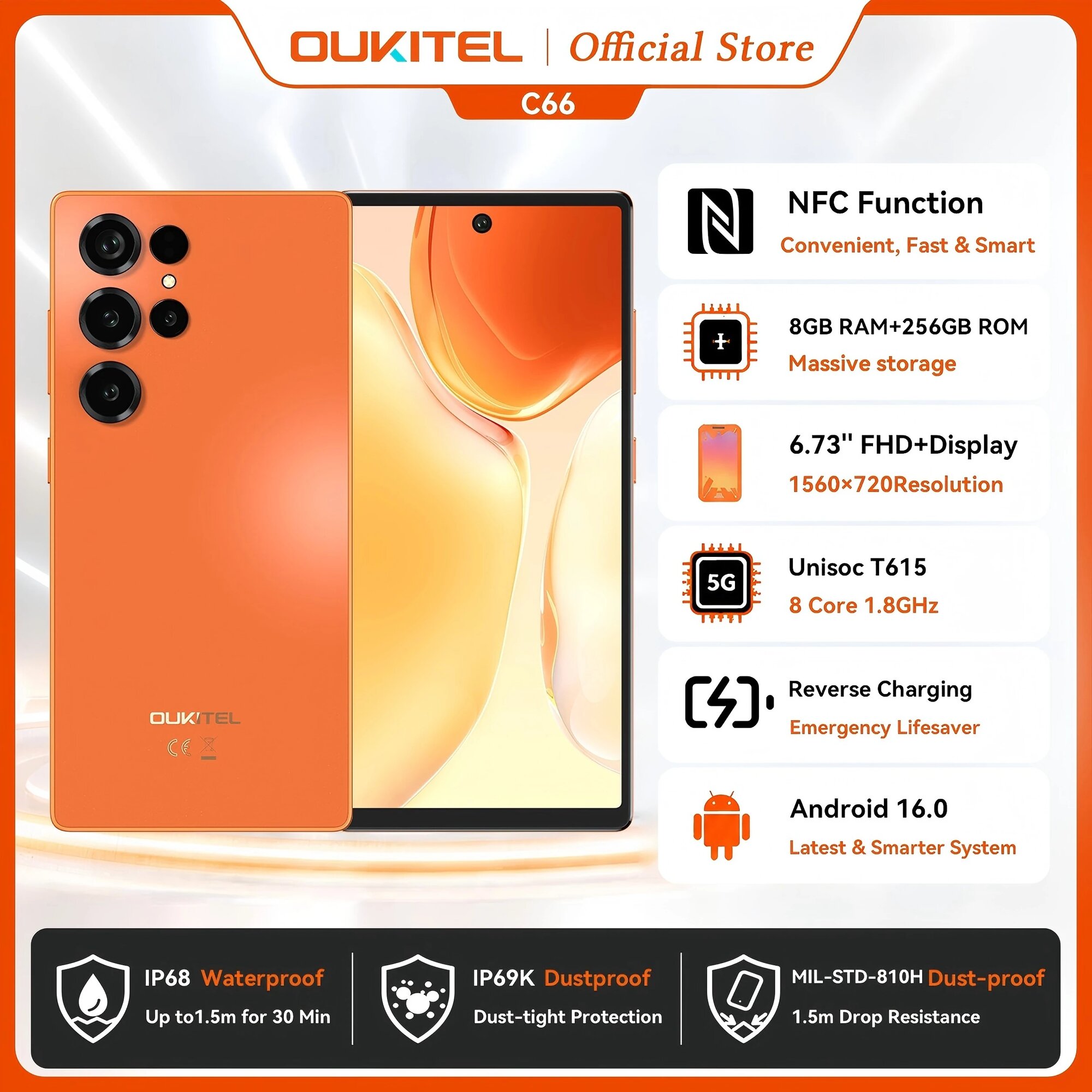 Смартфон Oukitel C6, 8/256ГБ, global