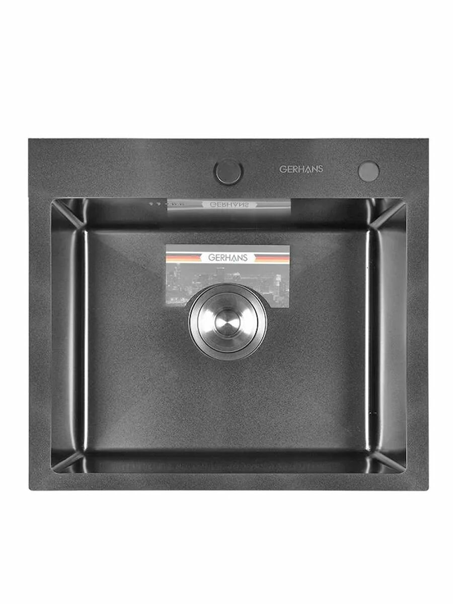 Мойка для кухни нержавеющая врезная 50*44 с PVD покрытием Gerhans K35044B. Товар уцененный