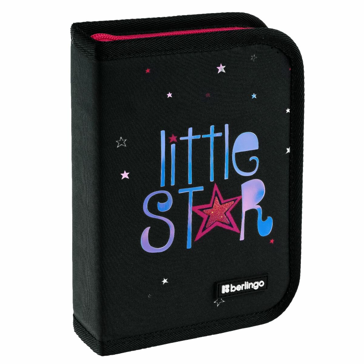 Пенал школьный 1 отделение Berlingo "Little Star", 2 доп. откидные секции, полиэстер, 200х140х40мм (PK-EX-1206)