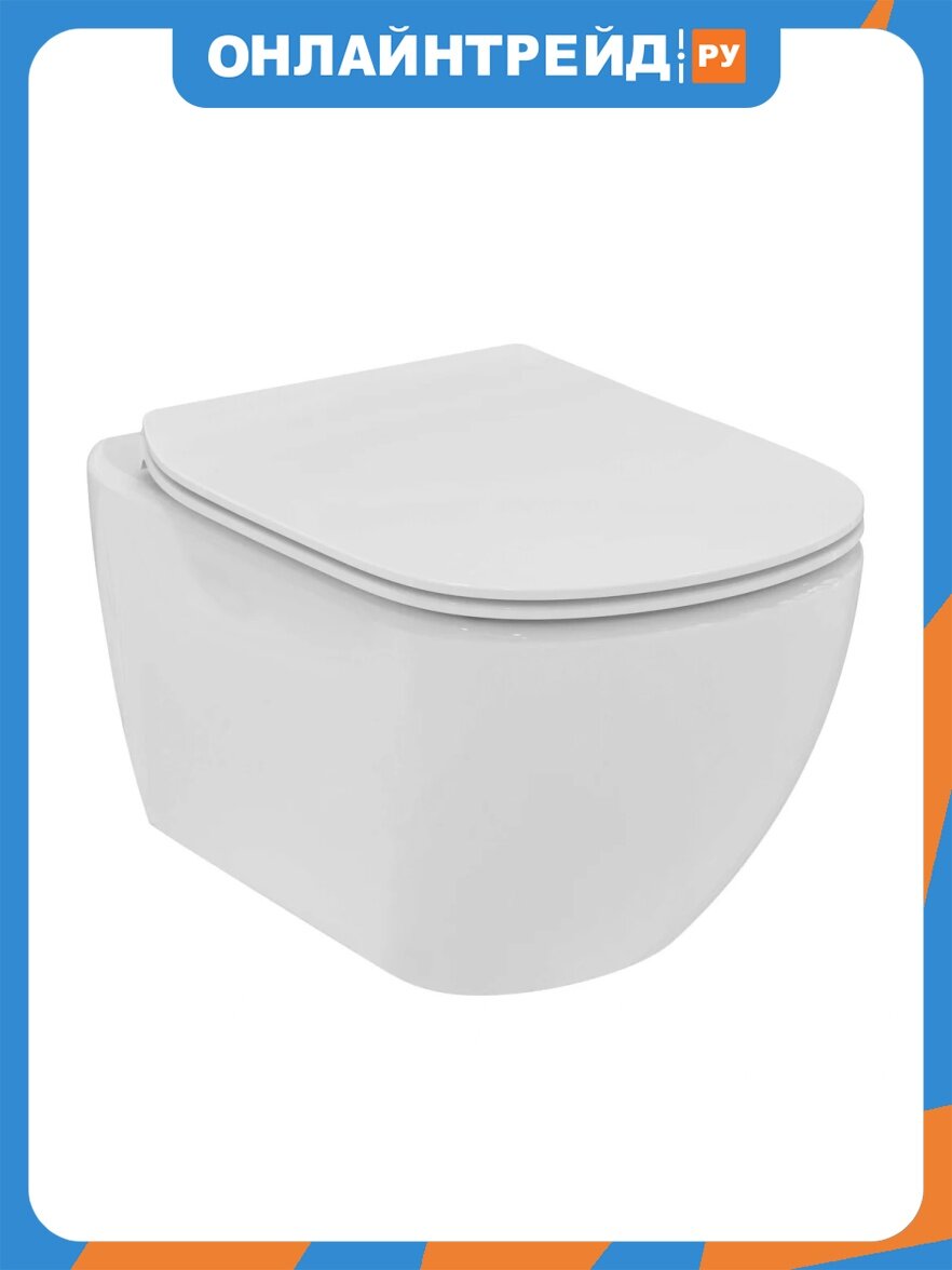 Унитаз подвесной Ideal Standard T536001 Tesi безободковый с технологией RimLS+ (крышка в комплекте)