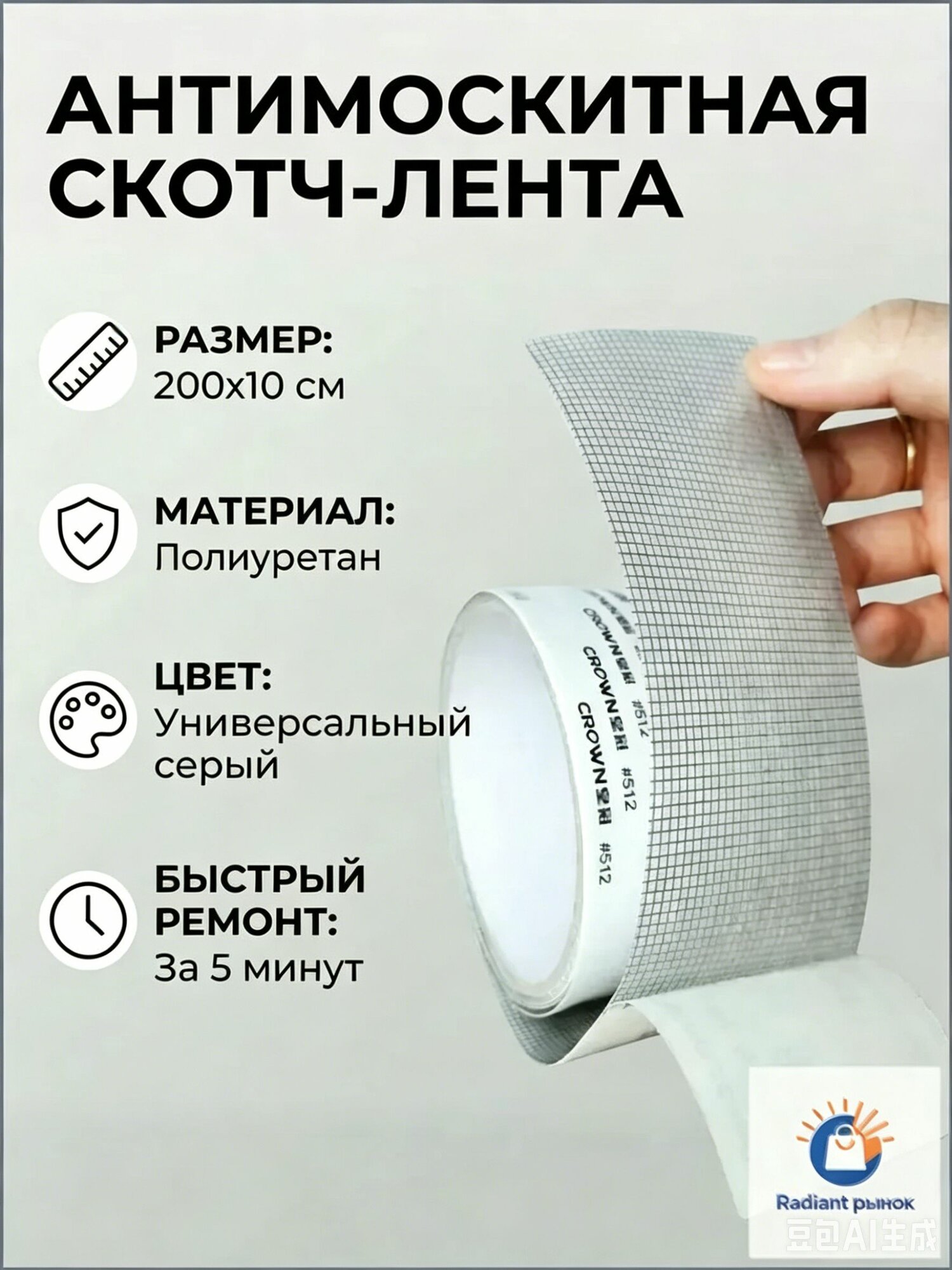 Самоклеящаяся пленка 200×10 см, декоративная защитная лента для мебели, стен и ремонта