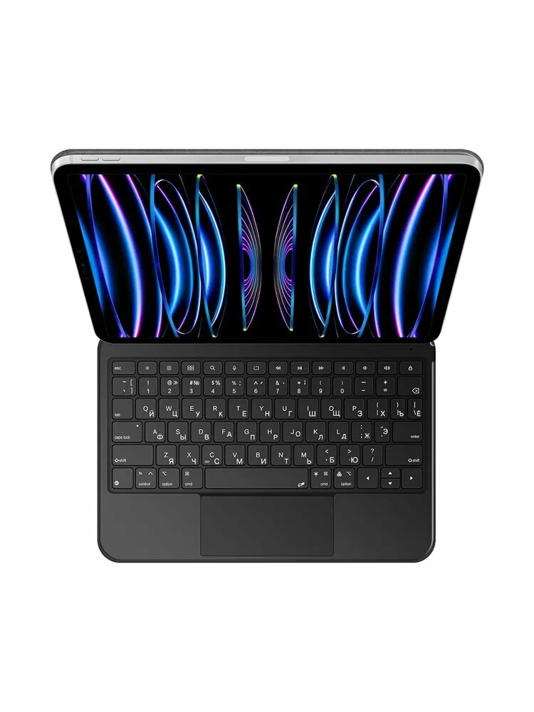 Магнитный Чехол-Клавиатура для iPad Air 11 M4 (2026) M3 (2025) Air 6 M2(2024) iPad Pro11 (2018-2022) iPad Air 4 5 10.9 Magic Keyboard Bluetooth русская английская раскладка чёрный