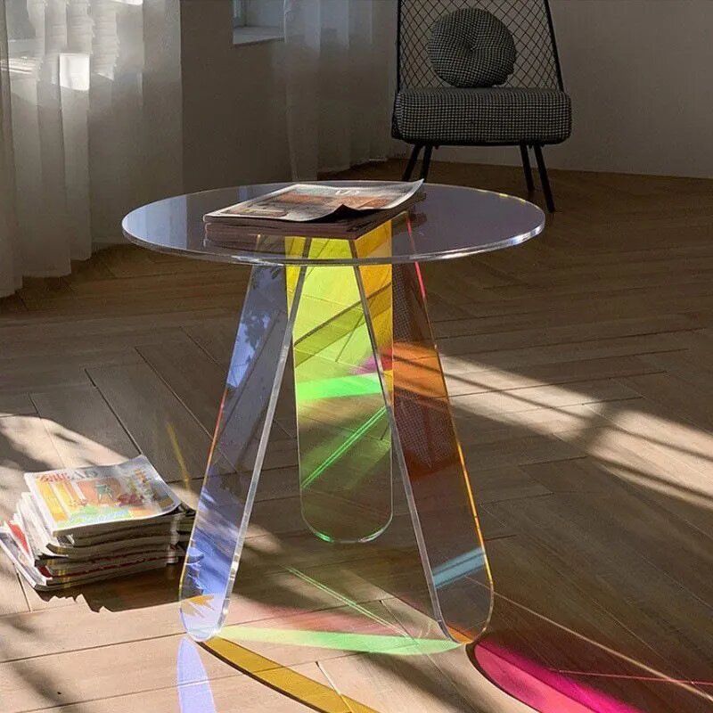 Журнальный стол Rainbow, круглый, акрил, 40х40х40 см, разноцветный