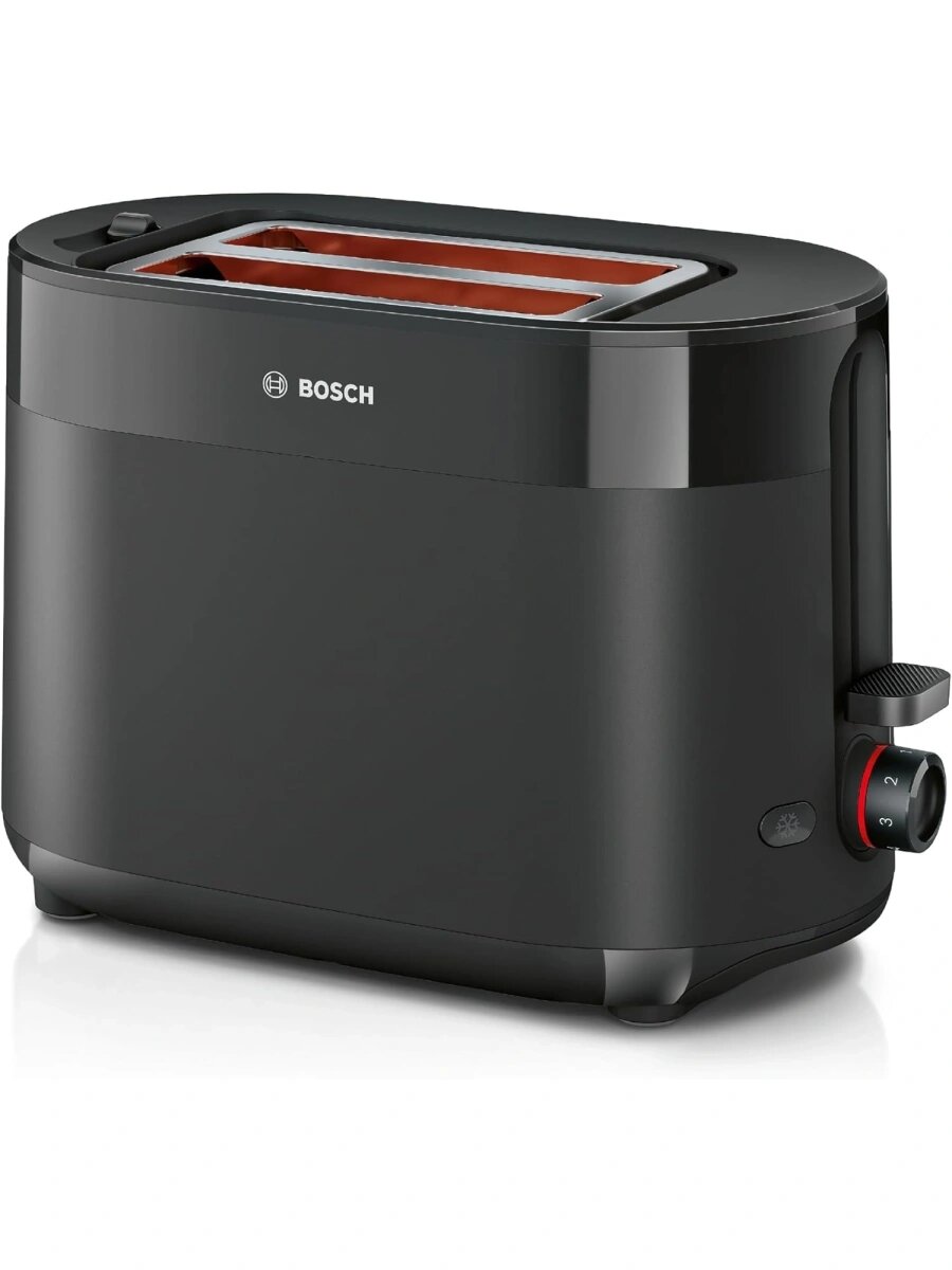 Тостер Bosch TAT2M123 черный, 950Вт, отделений: 2, длина сетевого шнура 1м