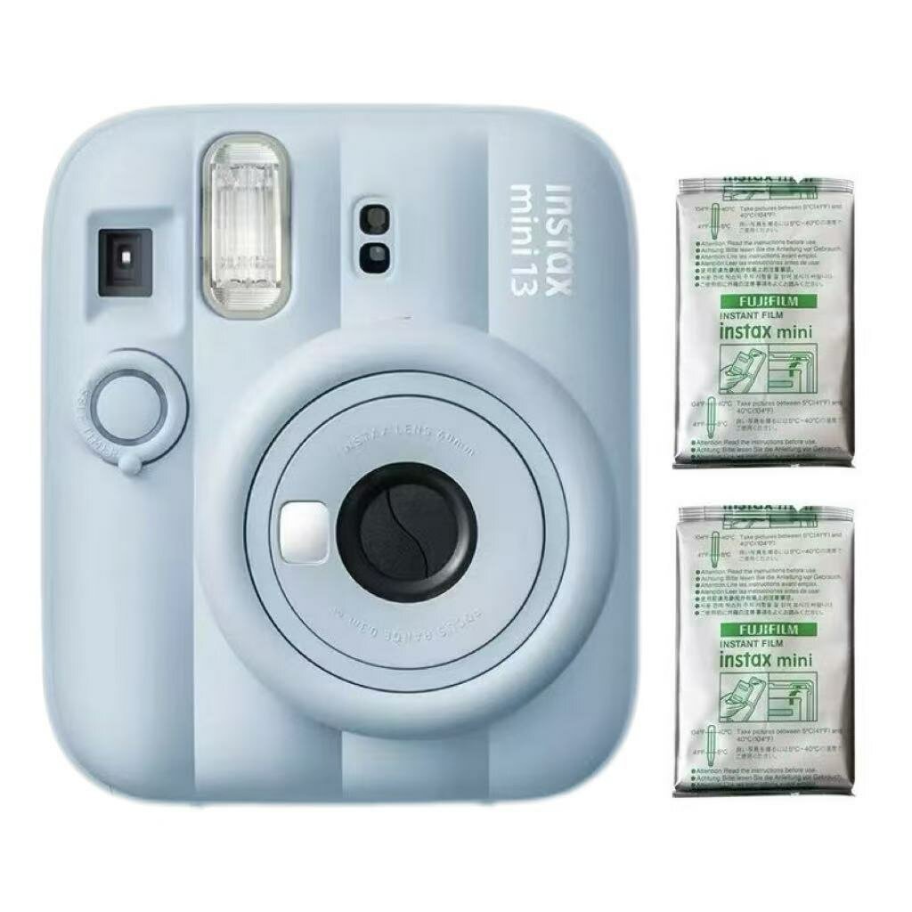 Фотокамера Fujifilm instax mini 13, моментальная печать, новый - морско-солёный синий(В комплекте 20 листов фотобумаги)