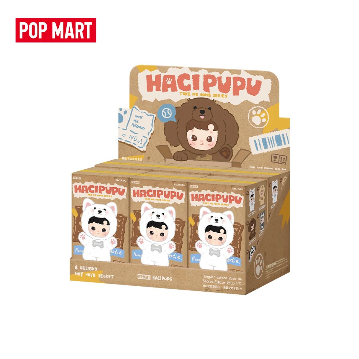POP MART HACIPUPU Серия Take Me Home - Виниловая фигурка в слепой коробке 6PCS Whole Set